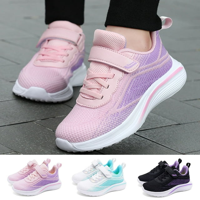 CAICJ98 Girls Sneakers Kids Breathable Mesh Casual Athletic Running ...