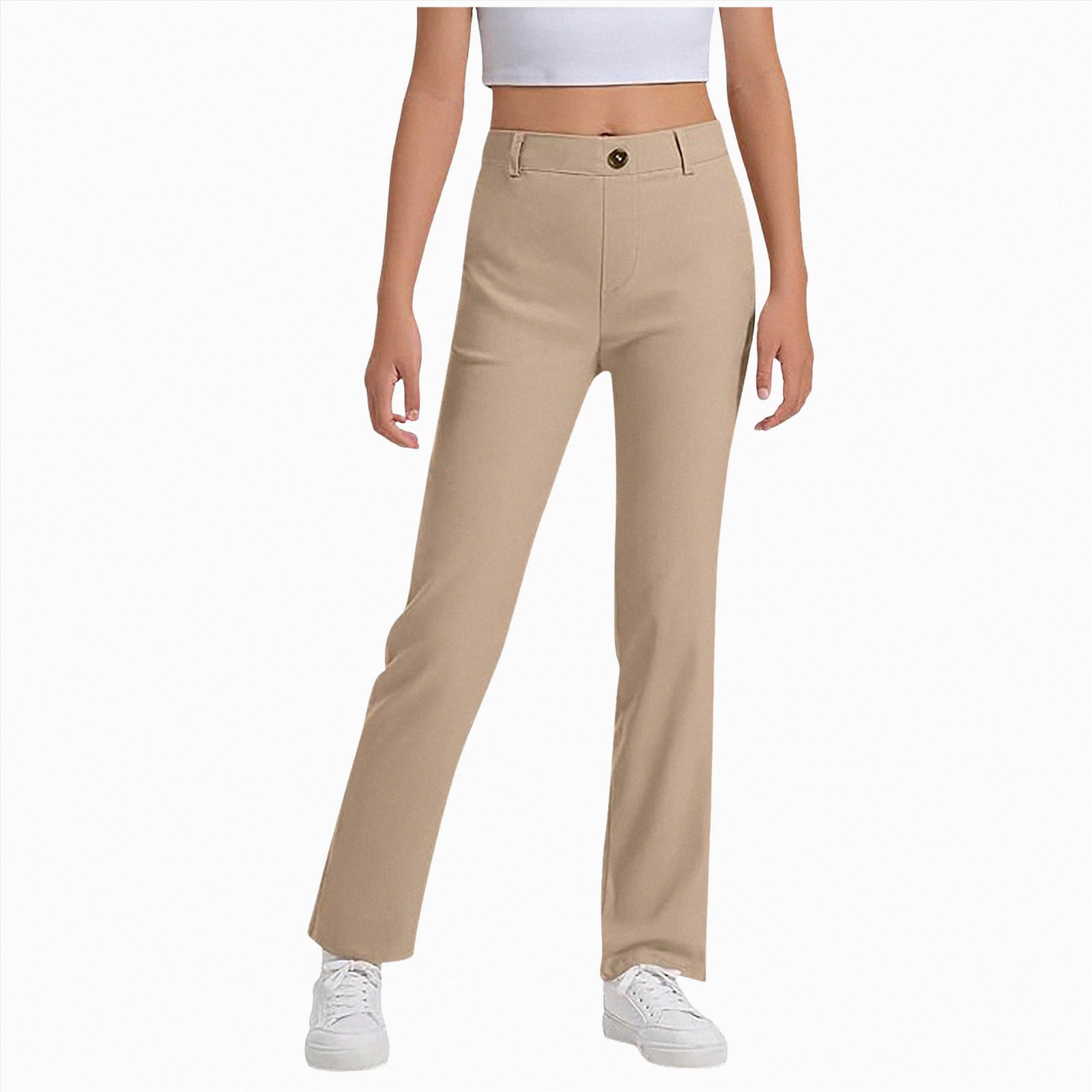 CAICJ98 Girls Uniform Pants Kids Dress Pants High Stretchy Girls School ...