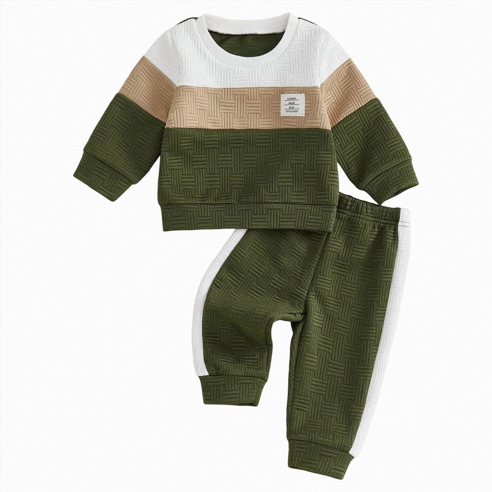 CAICJ98 Infant Baby Boys Clothes Fall Winter Outfit Color Block Long ...