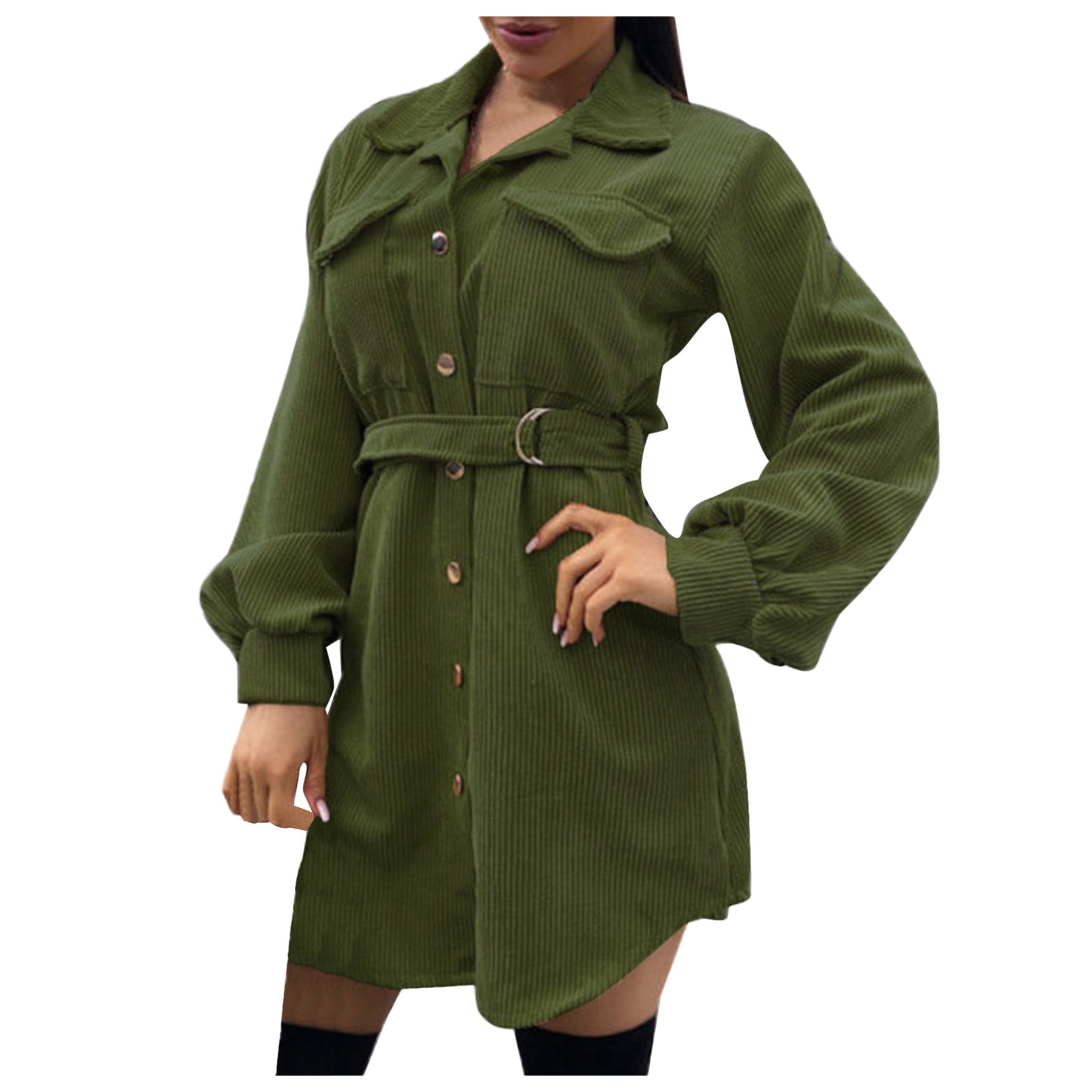 Caicj98 Jackets For Women Fall 2023 Oversized Lapel Double Pea Coat