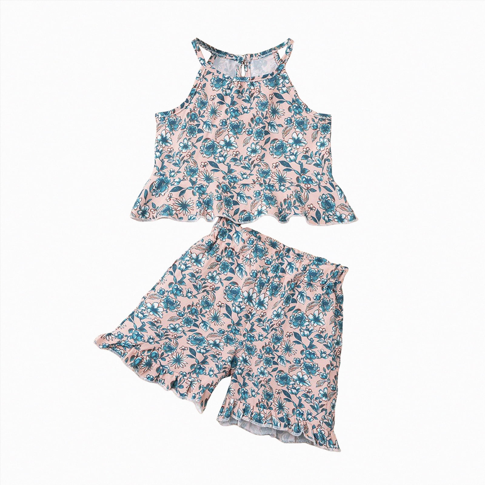 CAICJ98 Kid Toddler Girl Summer Outfits Cami Ruffle Halter Tops Shorts ...