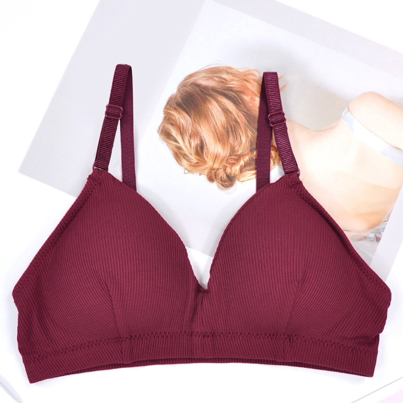 CAICJ98 Lingerie for Women Steel Ring Front Thin Women Bra Full Plus ...