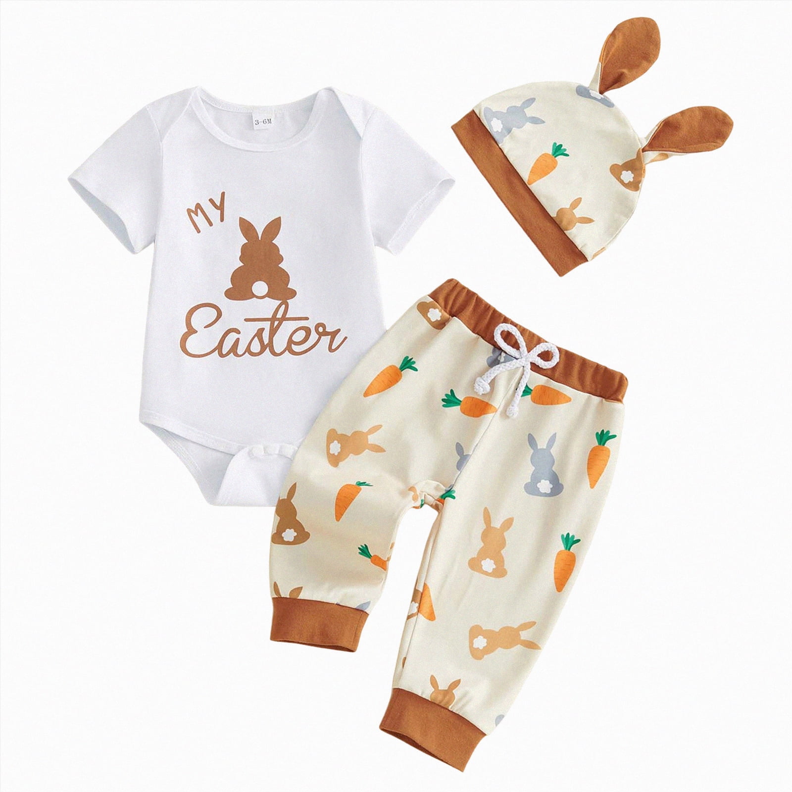 CAICJ98 My First Easter Baby Boy Outfit Bunny Short Sleeve Romper Pants ...