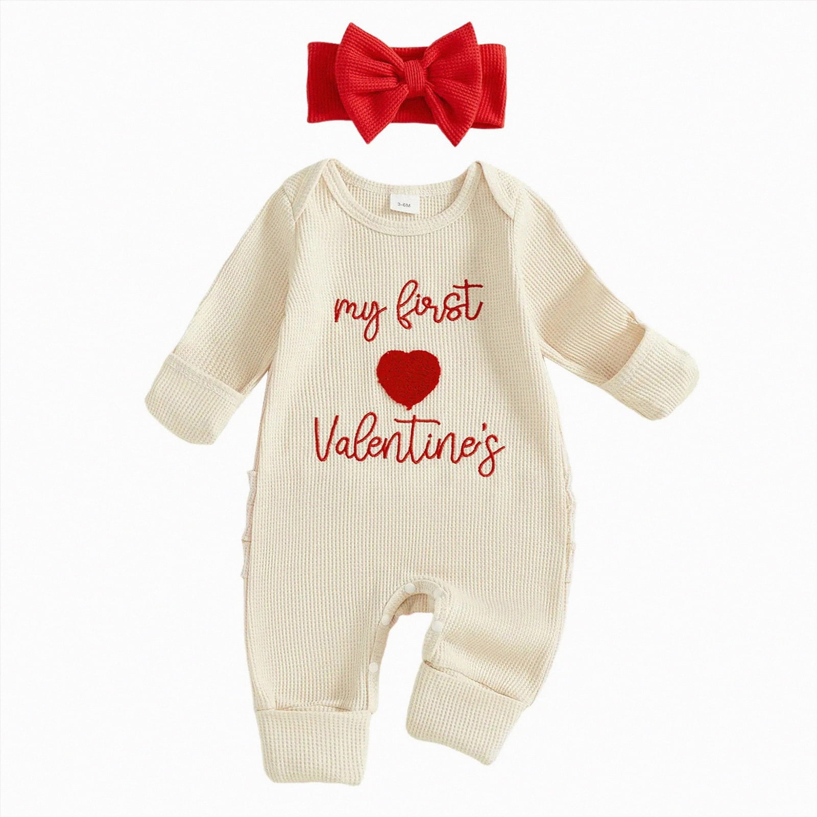 CAICJ98 My First Valentines Baby Girl Outfit Newborn Onesie Long Sleeve ...