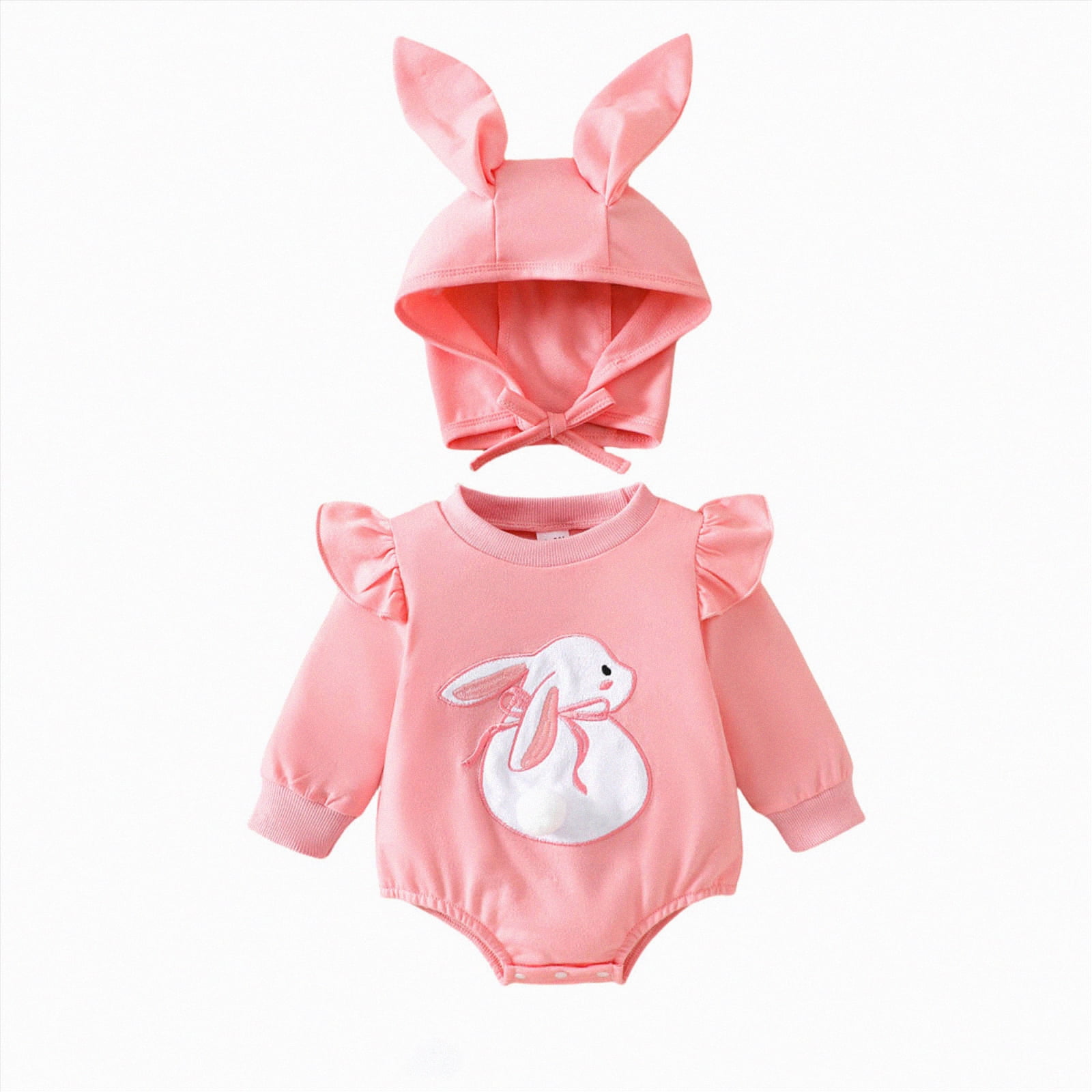 CAICJ98 Newborn Baby Girl Easter Outfit Bunny Bubble Romper Sweatshirt ...
