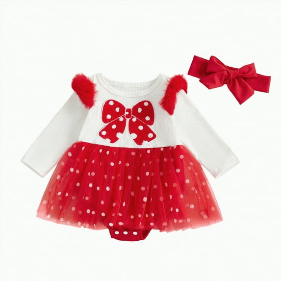 CAICJ98 Newborn Baby Girl First Valentines Outfit Heart Long Sleeve ...