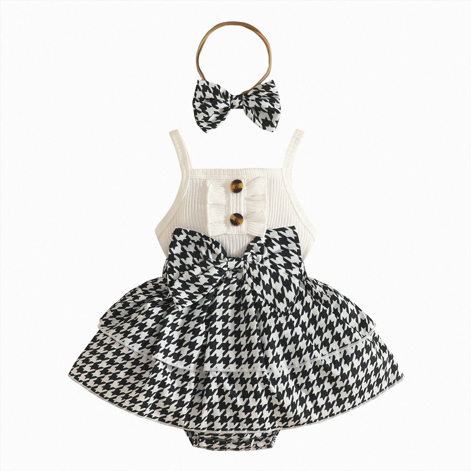 CAICJ98 Newborn Baby Girl Summer Clothes Short Sleeve Bubble Romper Bow ...