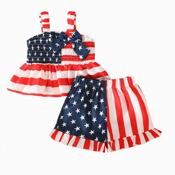 CAICJ98 Newborn Baby Girls 4th of July Outfits Sleeveless Tank Tops ...