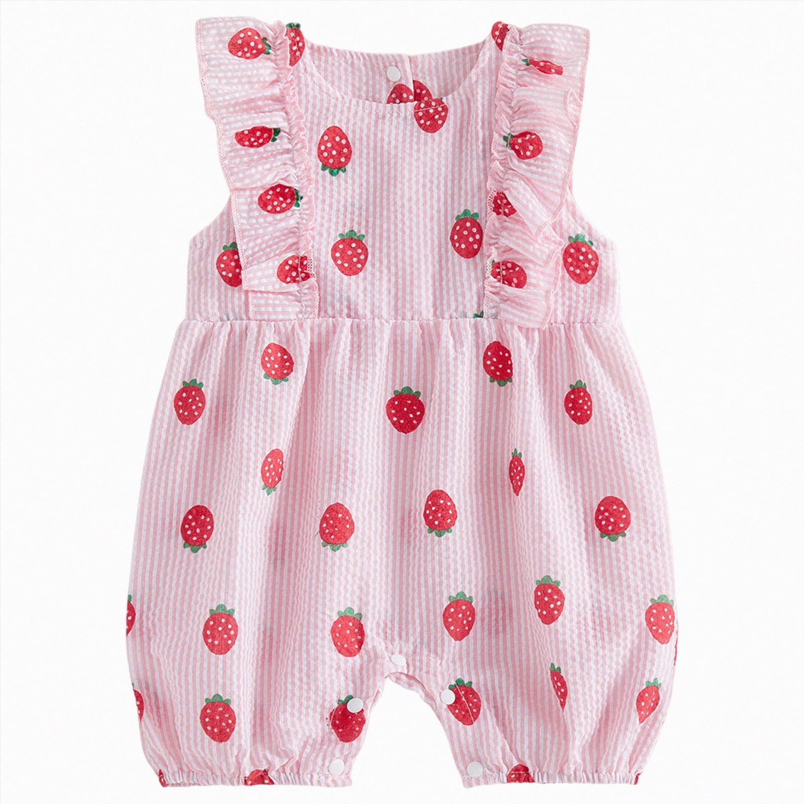 CAICJ98 Newborn Girl Strawberry Romper Infant Baby Summer Outfit Cherry ...