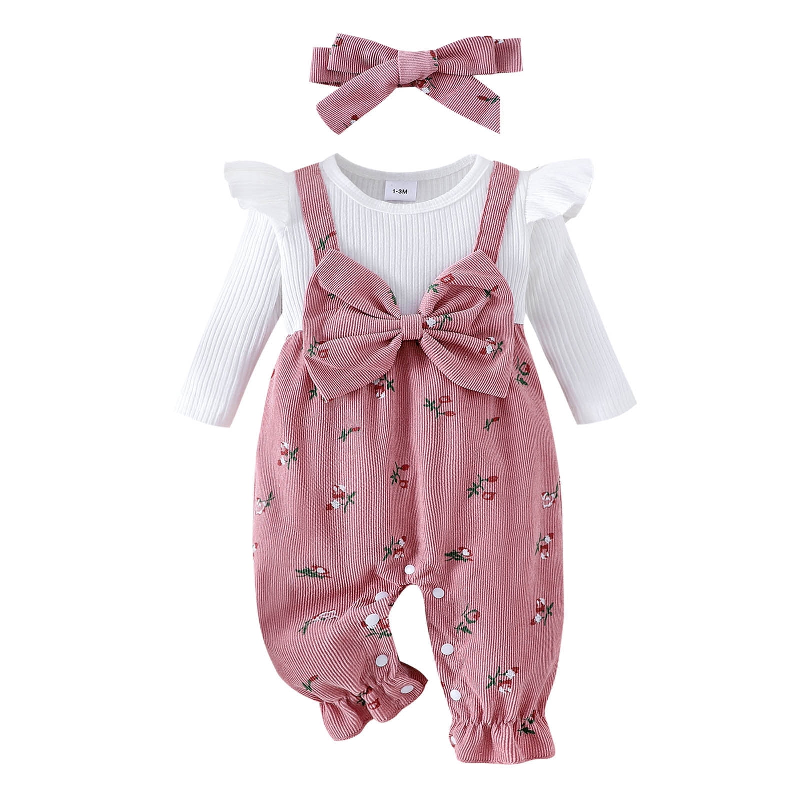 CAICJ98 Newborn Infant Baby Girl Clothes Fall Winter Long Sleeve Bubble ...