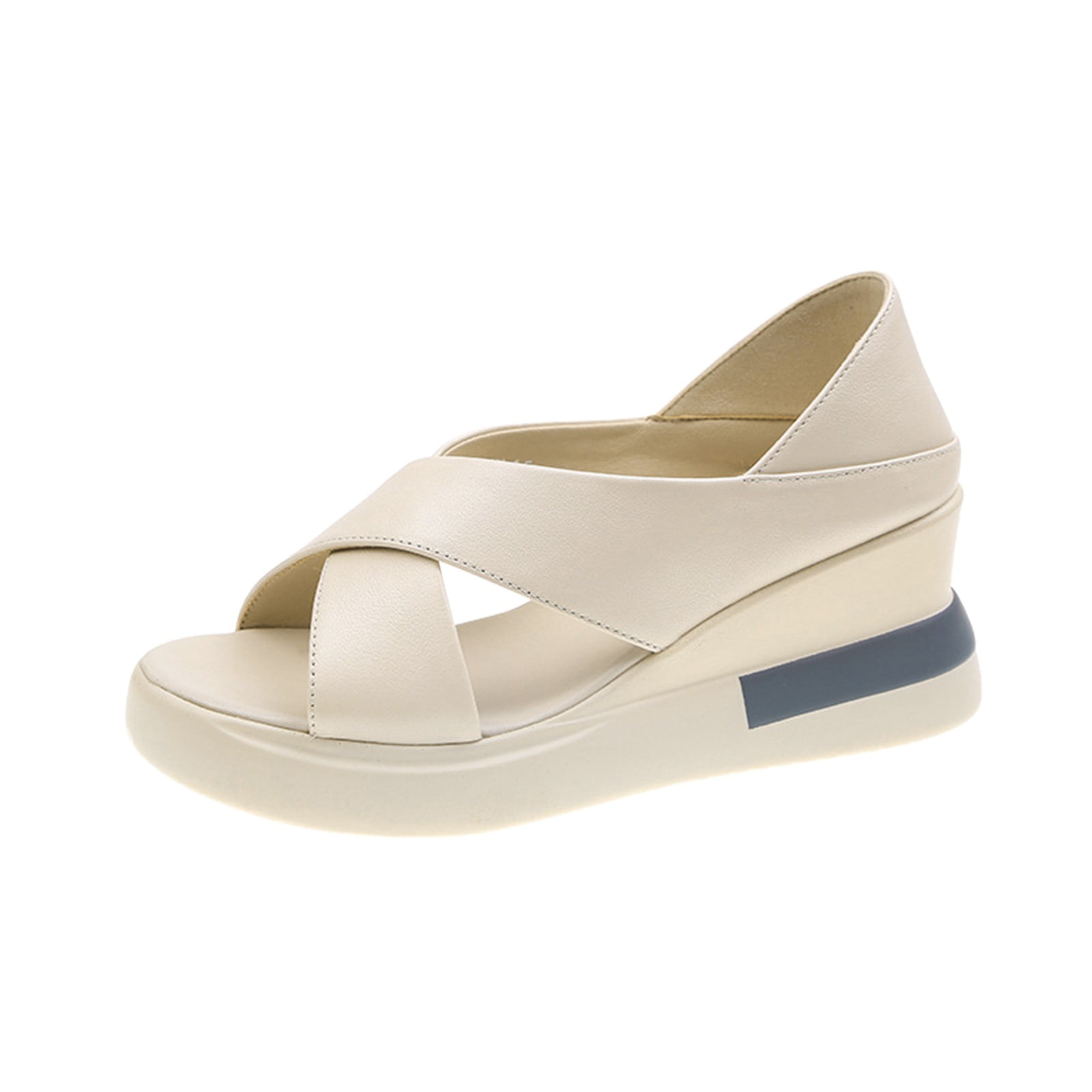 CAICJ98 Platform Sandals Wedge Sandals for Women Bohemian Elastic Ankle ...