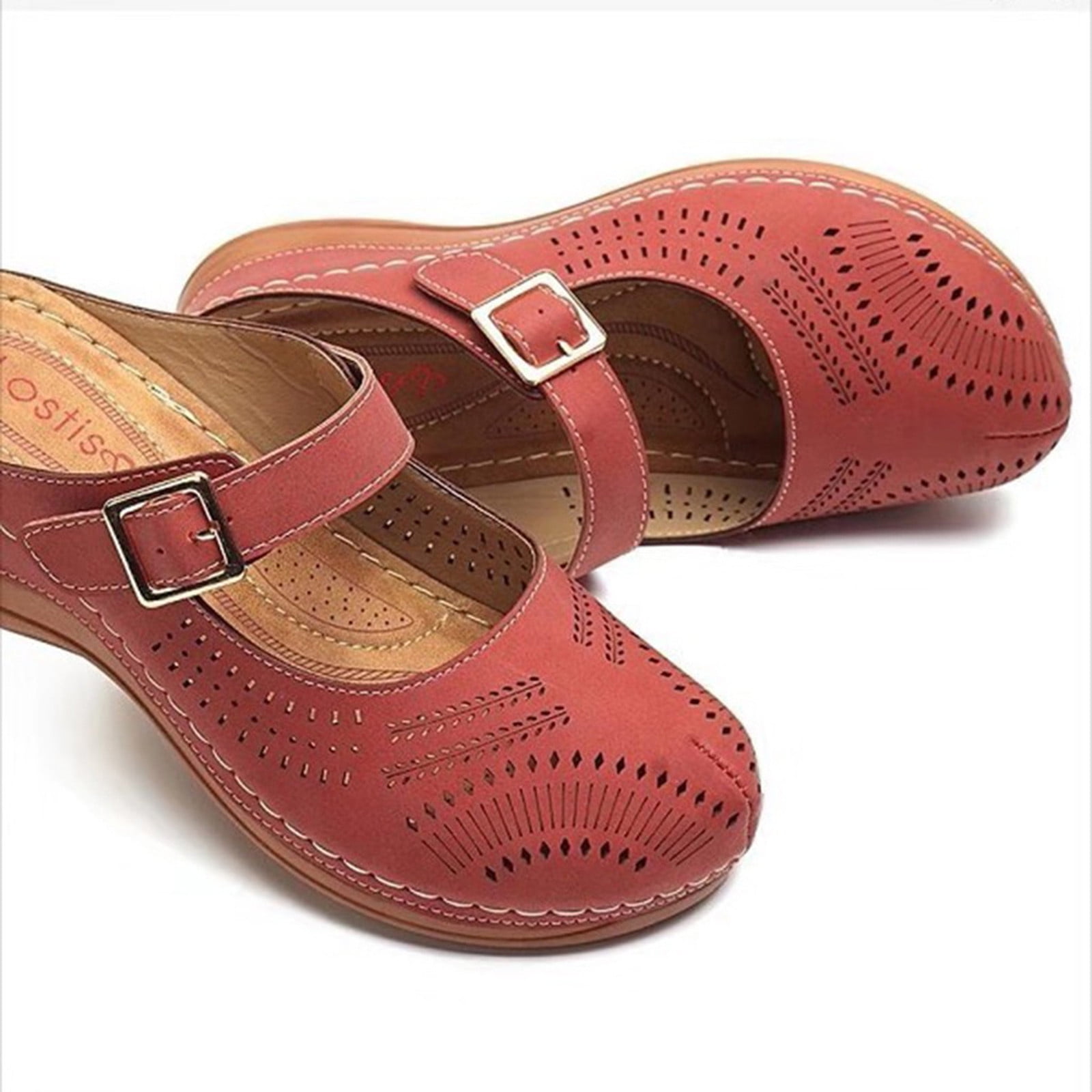 CAICJ98 Sandals Women Closed Toe Sandals for Women Casual Summer Hollow ...