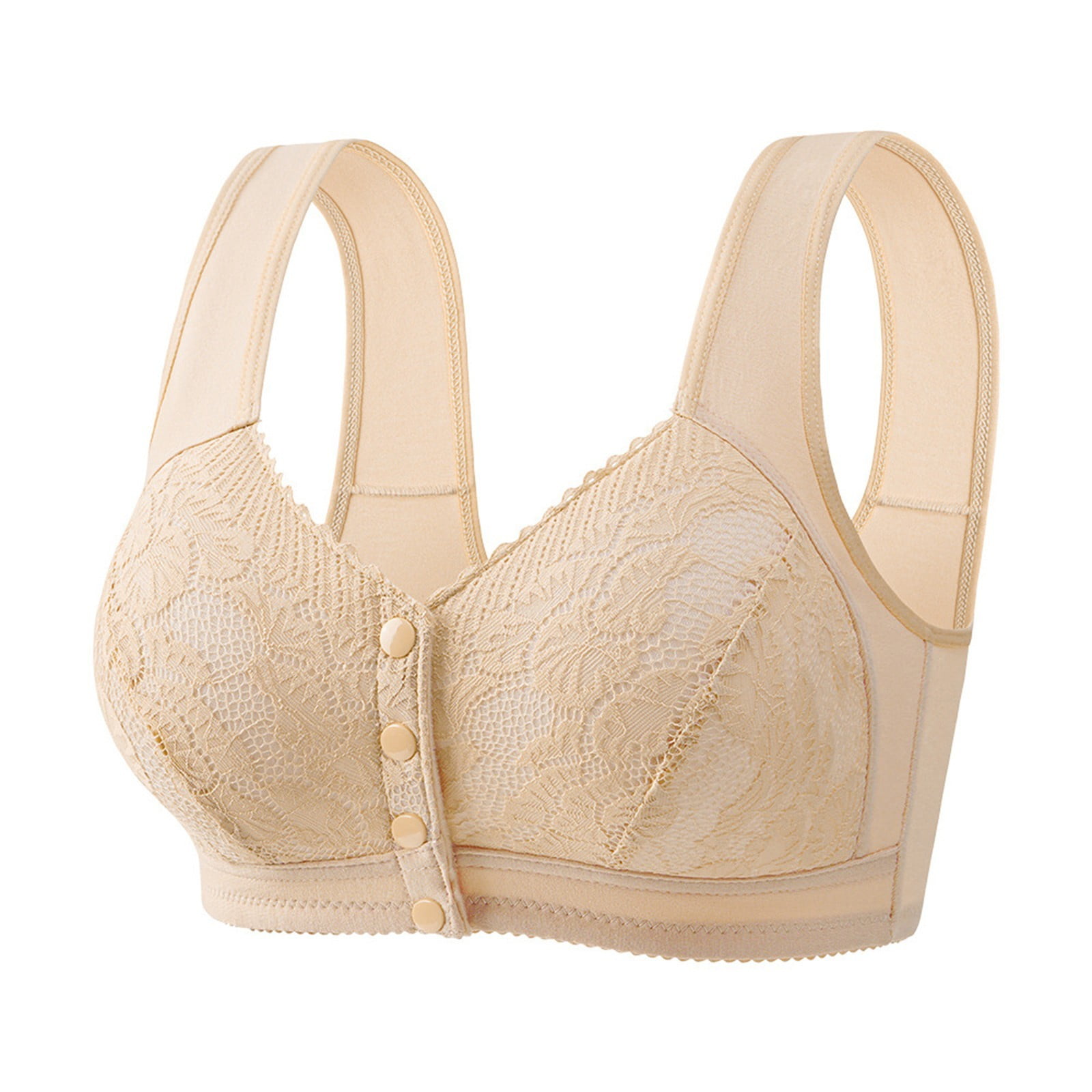 CAICJ98 Senior Bra Breathable Front Close Button Bras, Full Coverage ...