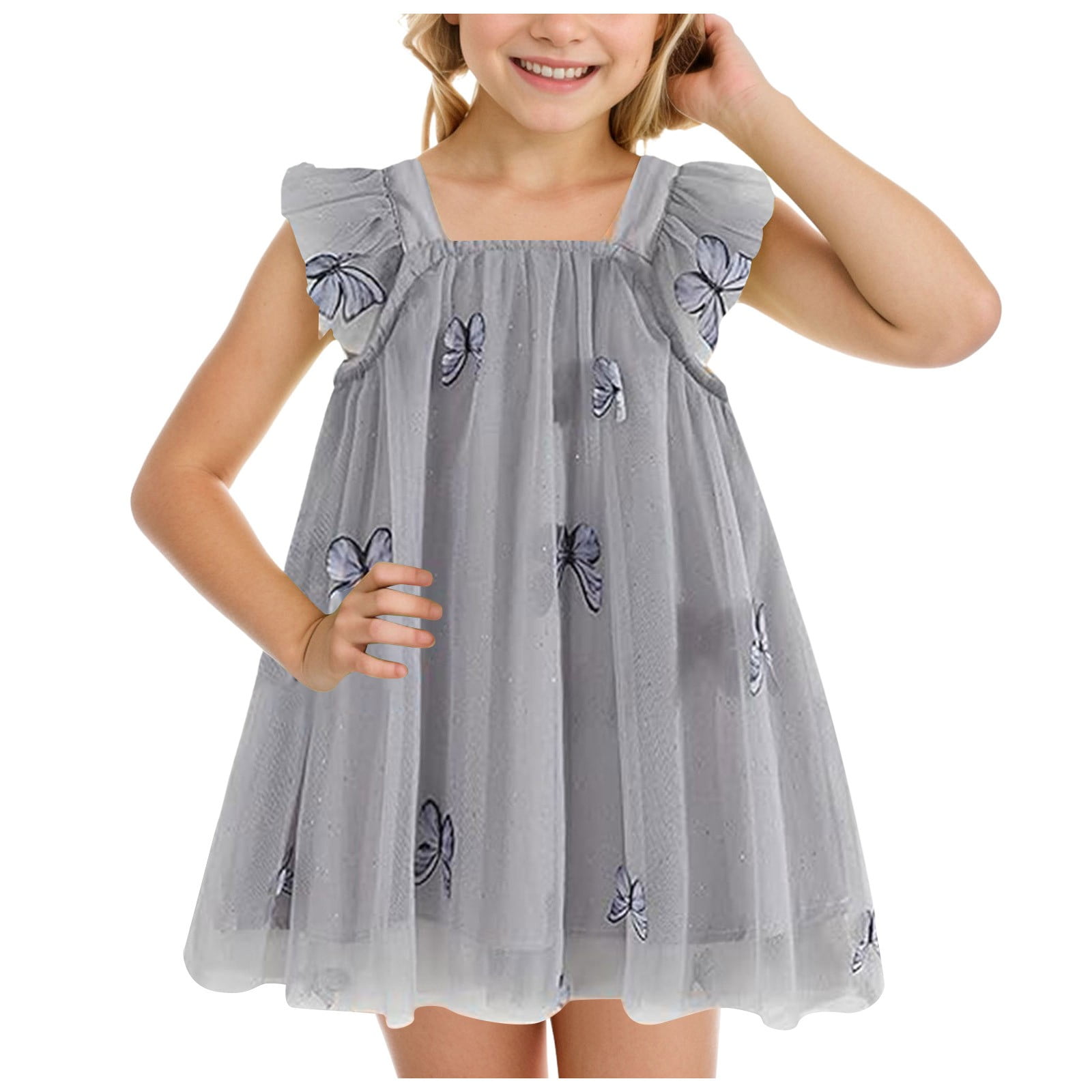 CAICJ98 Toddler Baby Girl Butterfly Dress Princess Embroidered Flutter ...