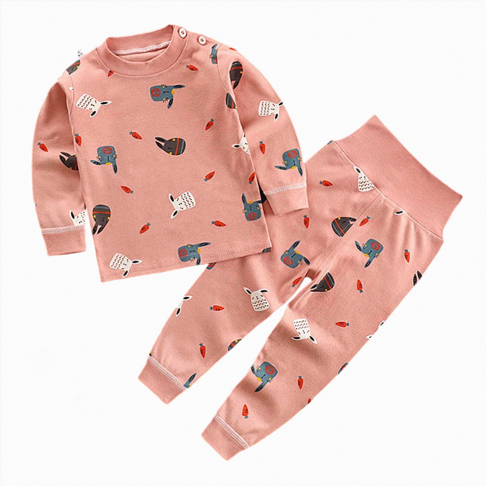CAICJ98 Toddler Baby Girl Clothes Girls Pajamas Color Block Long Sleeve ...