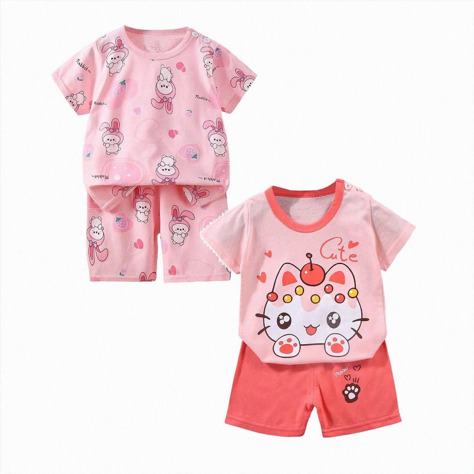 CAICJ98 Toddler Baby Girl Summer Clothes 3 6 12 18 24 Months 2T 3T 4T ...