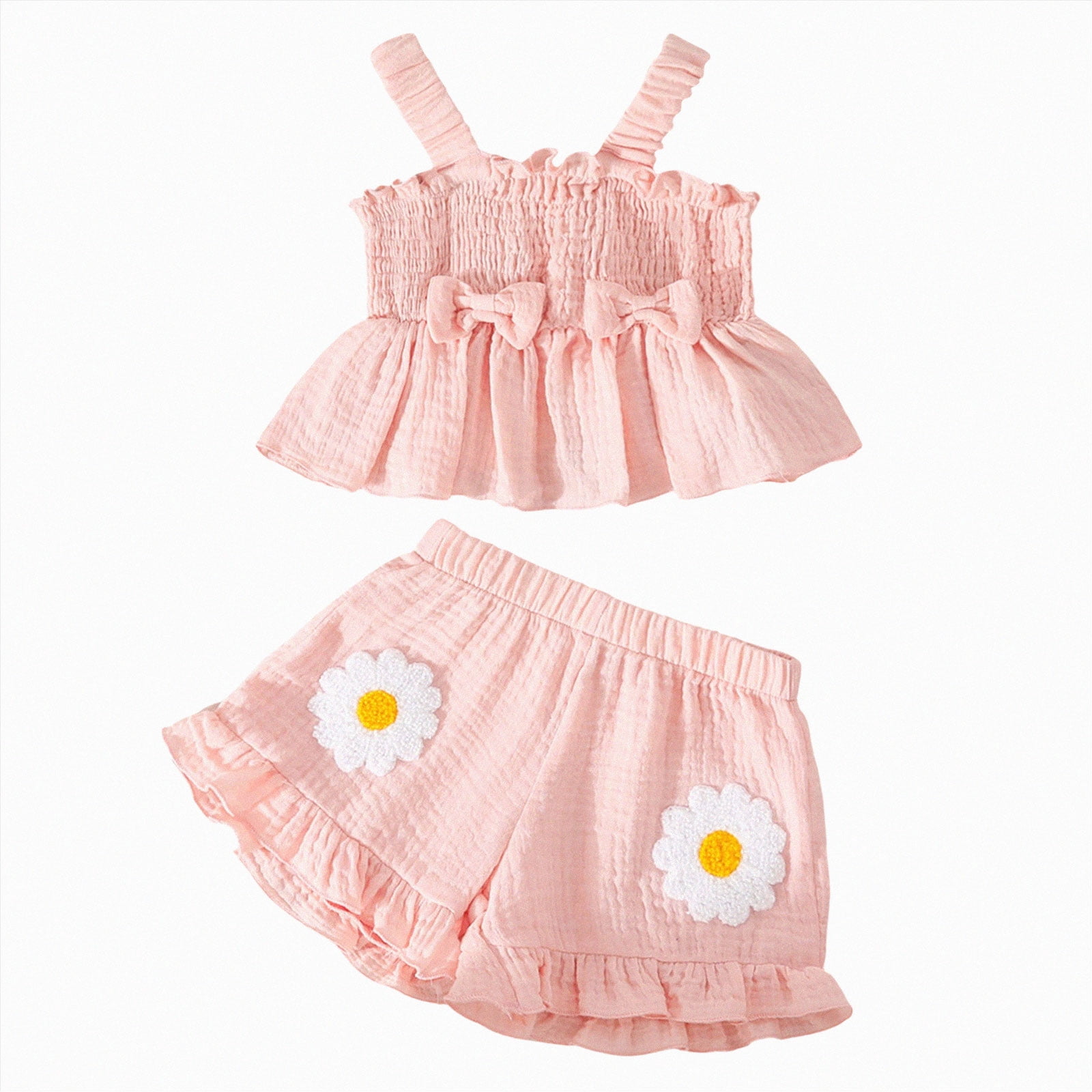 CAICJ98 Toddler Baby Girls Clothes Summer Outfits Ruffle Sleeve T-shirt ...