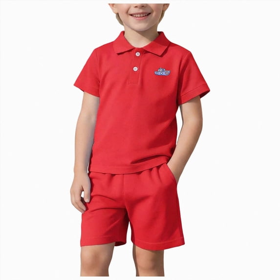 CAICJ98 Toddler Boys Shorts Sleeve Polo Shirts Soild Color School ...