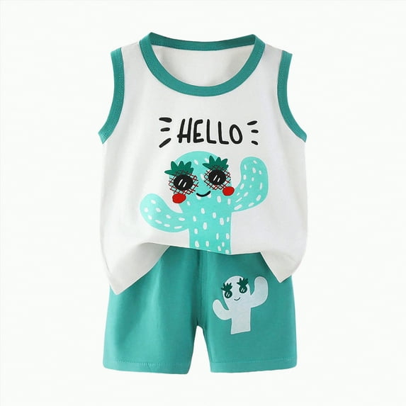 CAICJ98 Toddler Boys Summer Clothes Sleeveless Kids Tank Top and Shorts ...