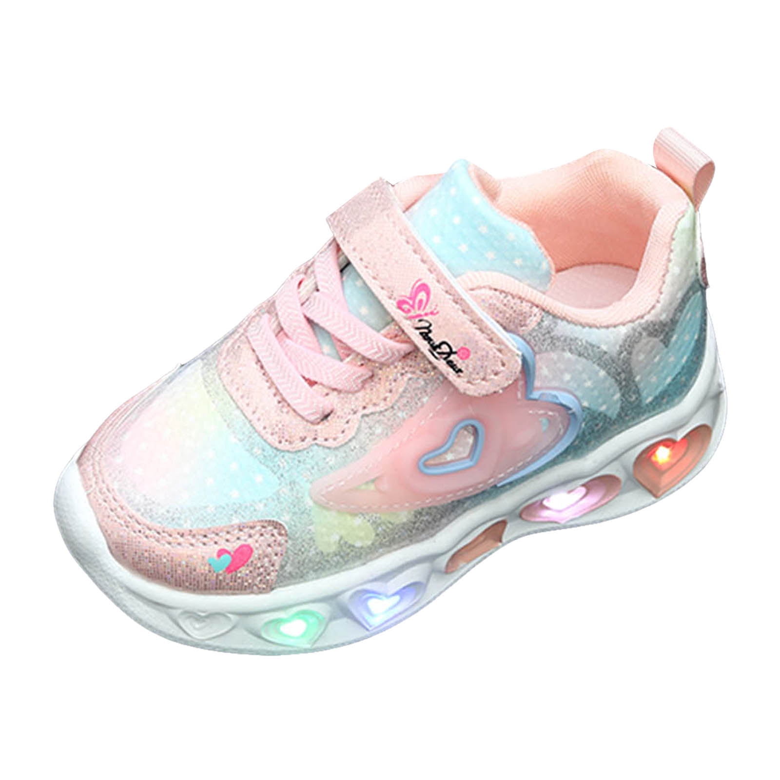 CAICJ98 Toddler Girls Sneakers Led Flashing Walking Shoes Lightweight ...