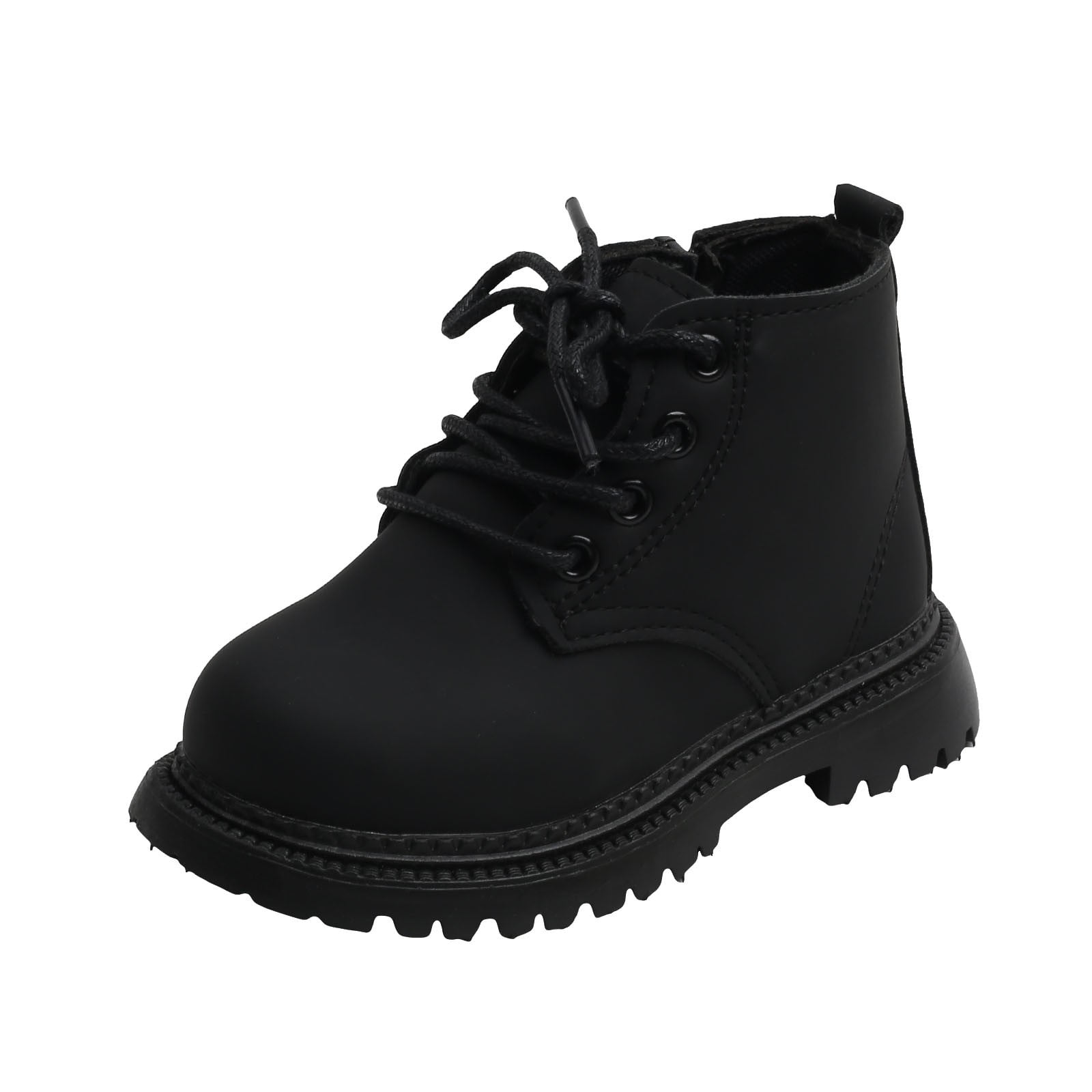 CAICJ98 Toddler Work Boots Lace Up Combat Boot Side Zipper Comfortable ...