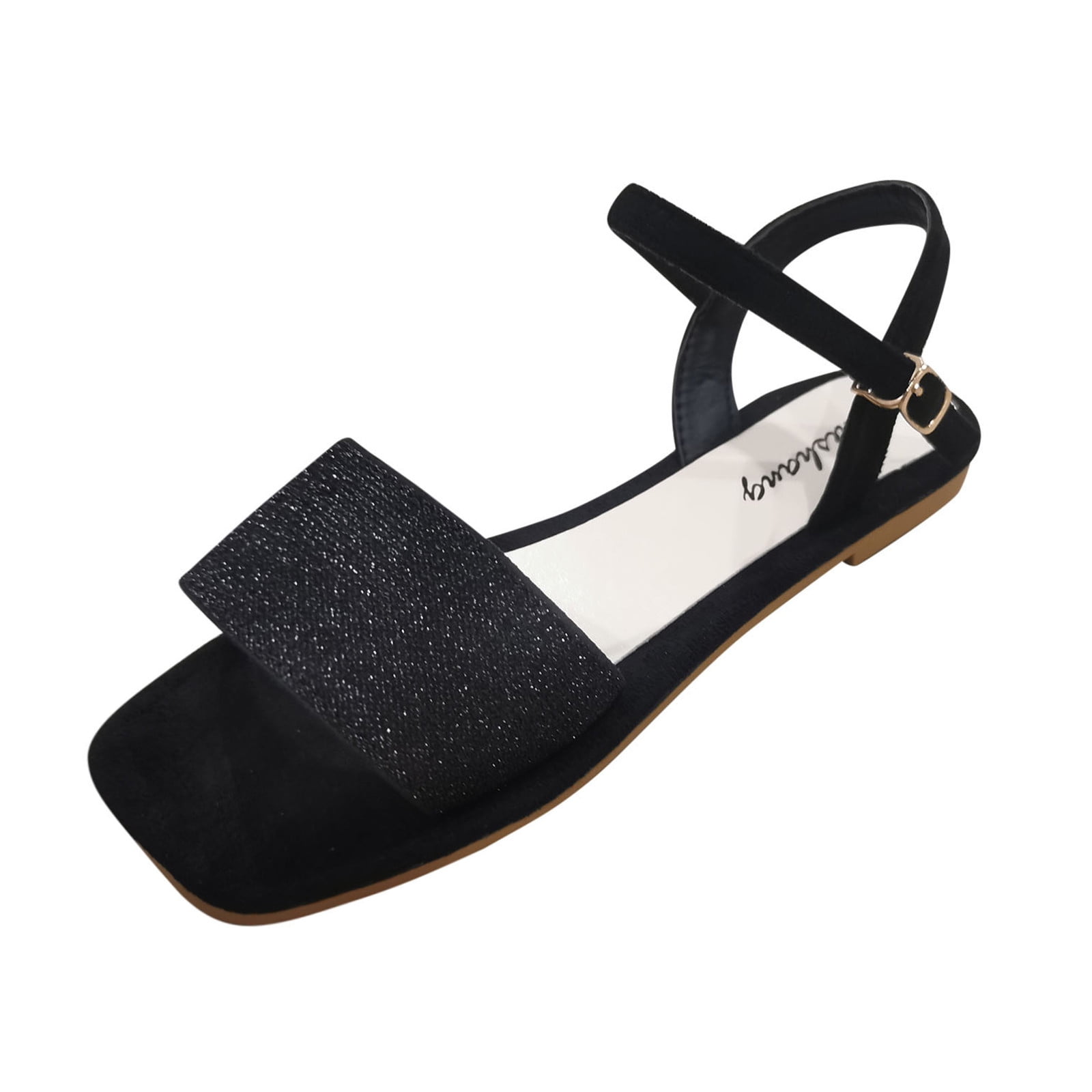 CAICJ98 Wedge Sandals for Women Women's Open Toes One Band Ankle Strap ...