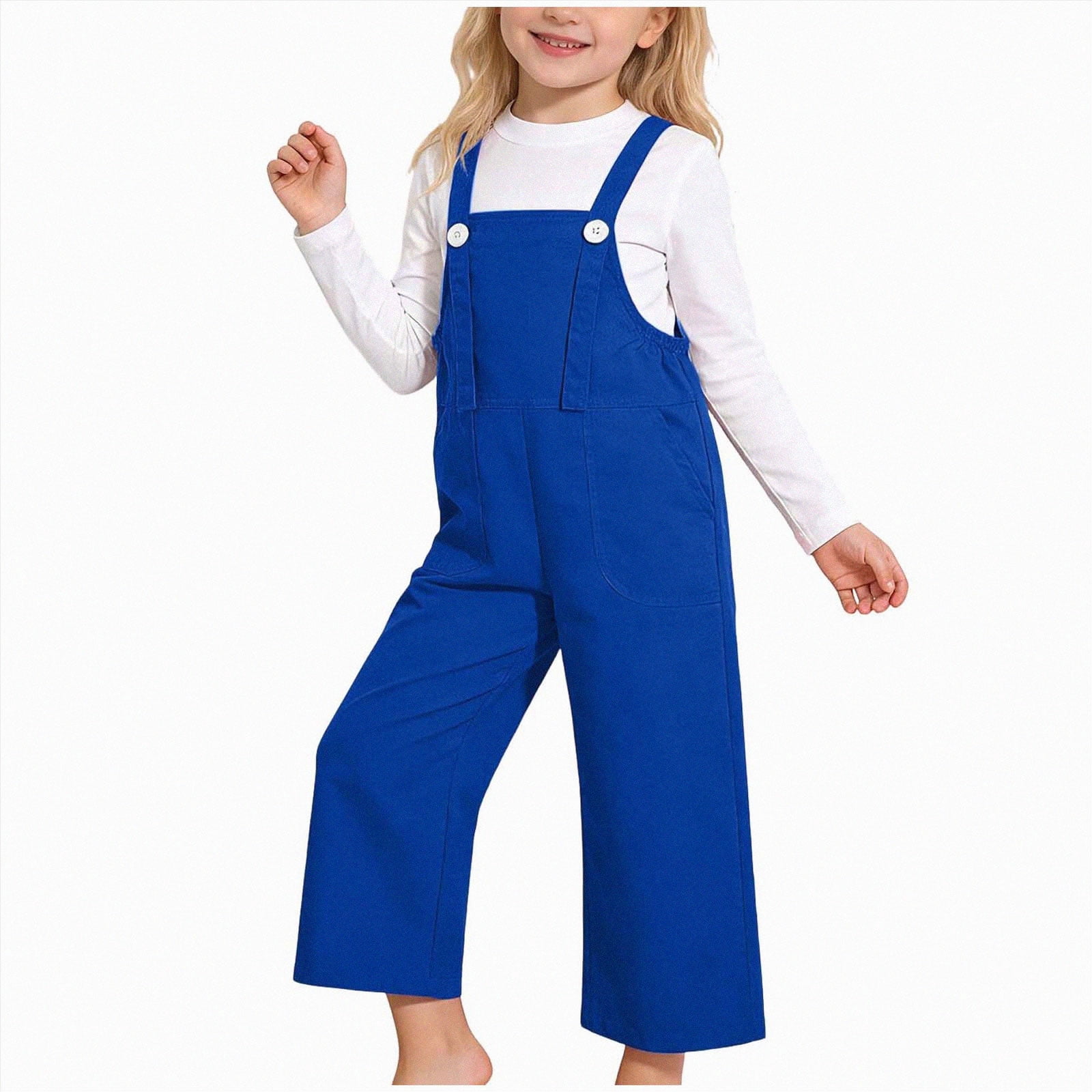 CAICJ98 Wide Leg Overalls for Kids Girl Boy Baggy Straight Sleeveless ...