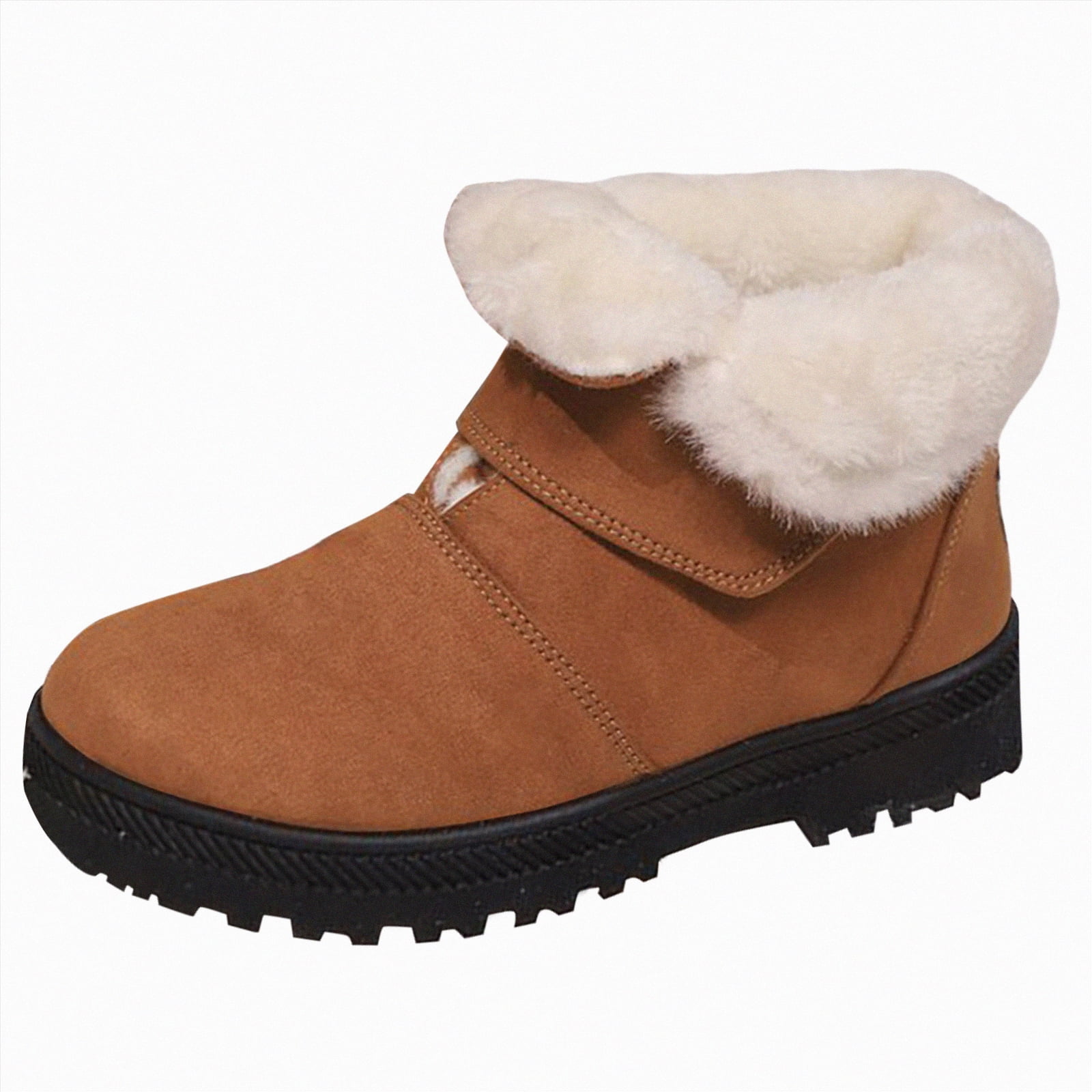 CAICJ98 Women’s Snow Boots Suede Mini Boots Warm Fuzzy Lined Ankle ...