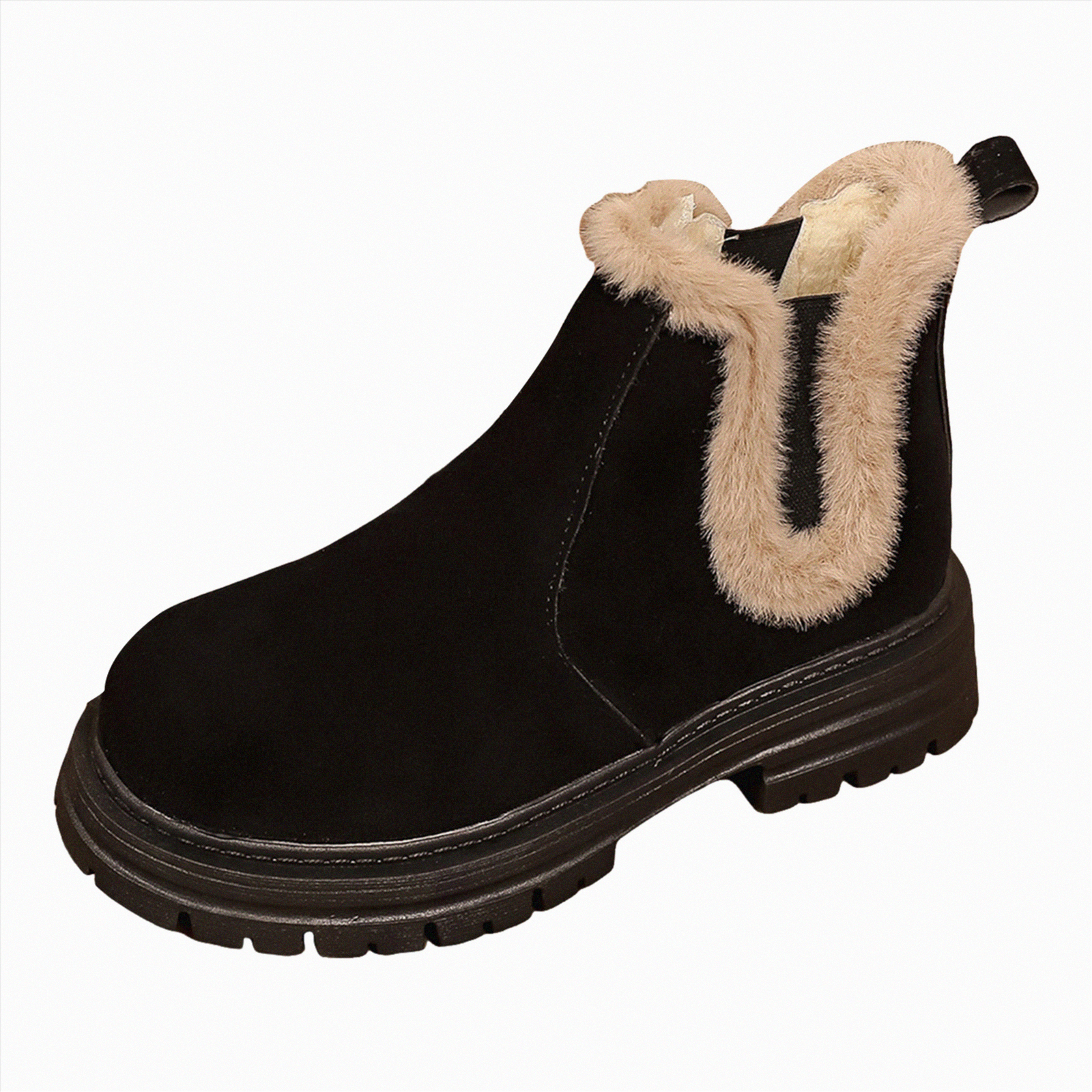 CAICJ98 Women's Winter Boots Suede Mini Boots Warm Fuzzy Lined Ankle ...