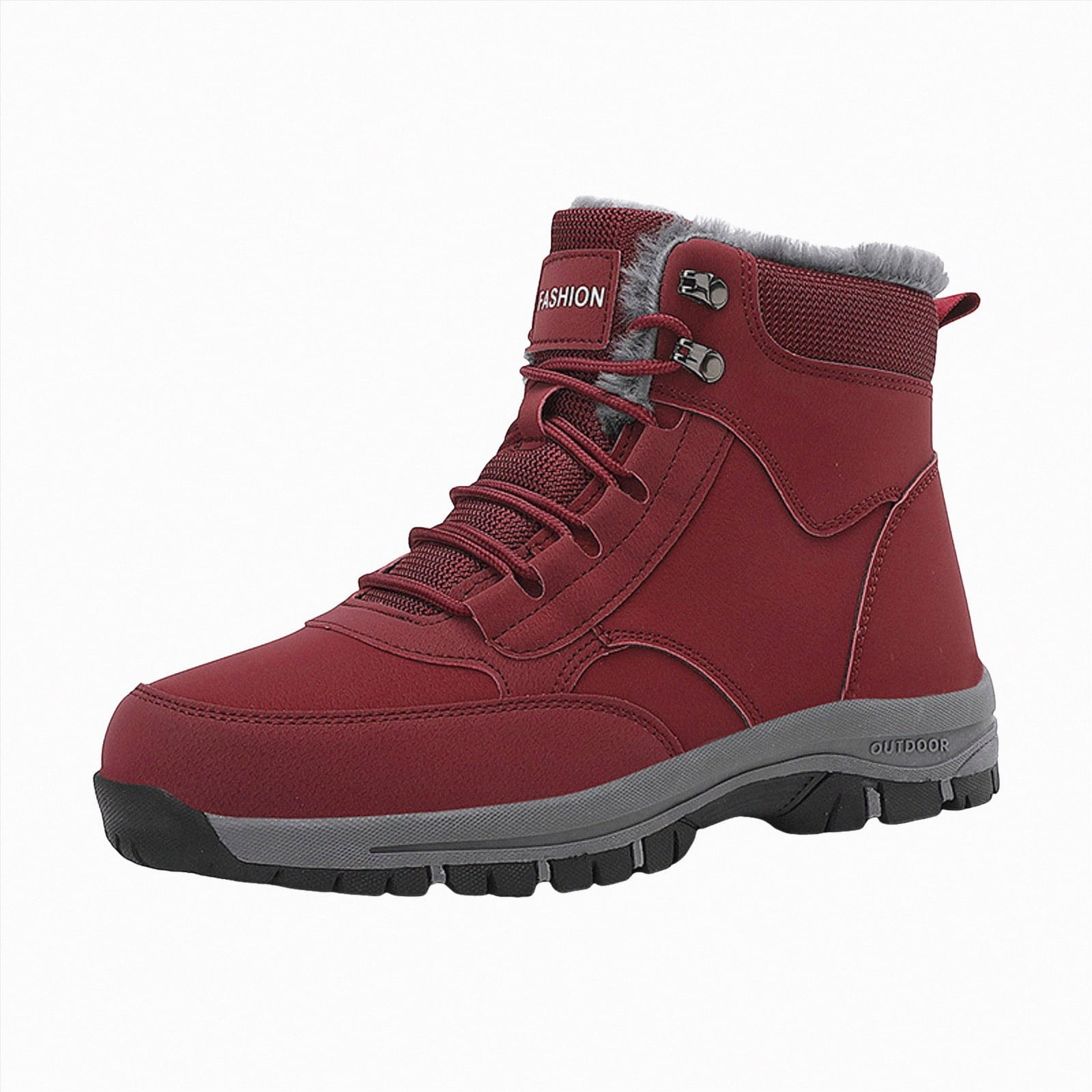 CAICJ98 Women's Winter Boots Warm Cotton Lined Hiking Shoes Lace Up ...