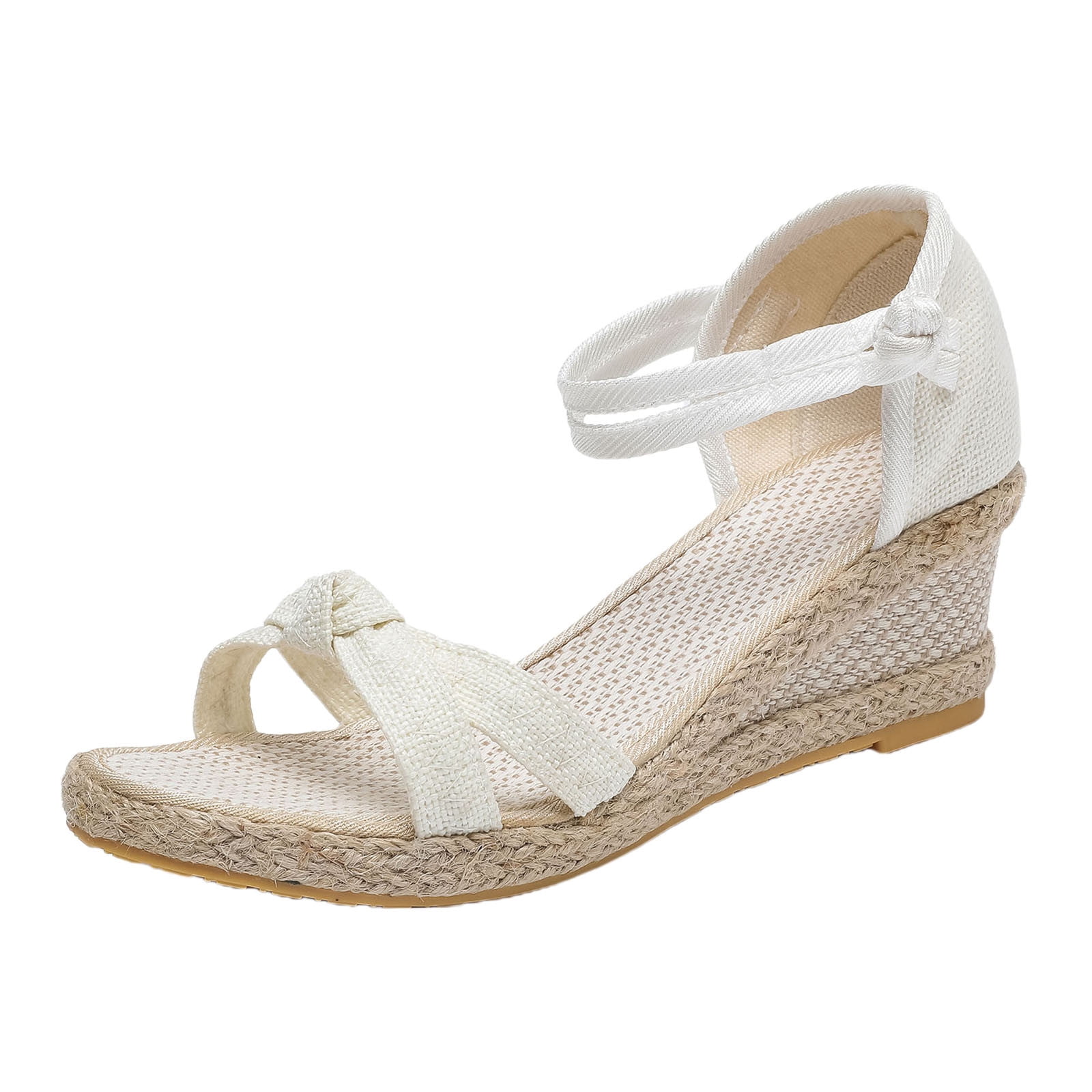 CAICJ98 Womens Shoes Topic Open Toe Buckle Ankle Strap Espadrilles ...