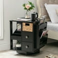 "CAIDI 24"" Rotating End Table with Storage, Magazine Rack and Drawers ...