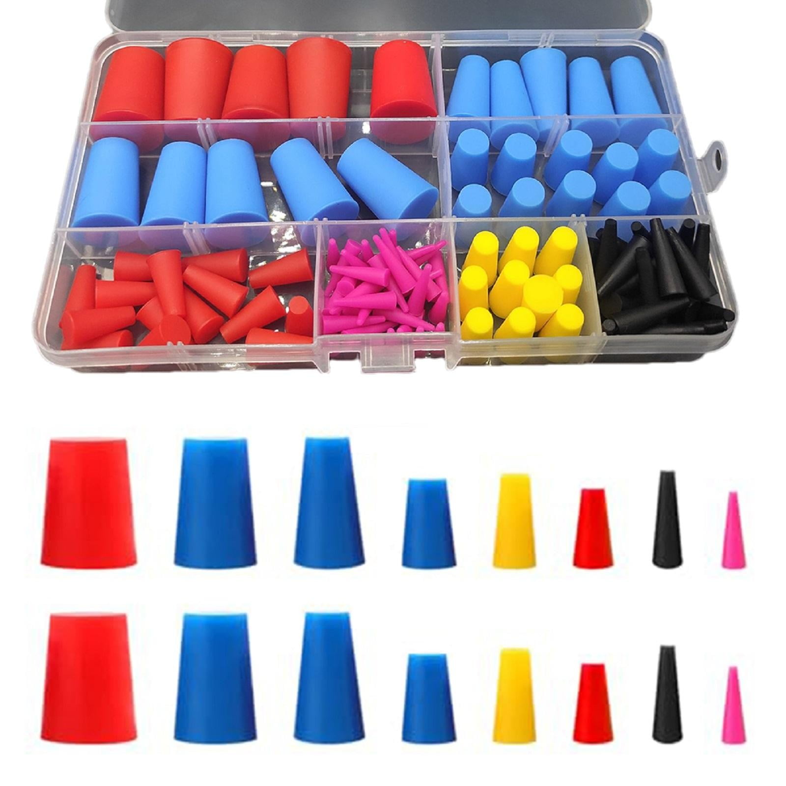 CAIJIEXI 100Pc Tapered Silicone Stoppers Conical Set Sealing Plugs for ...