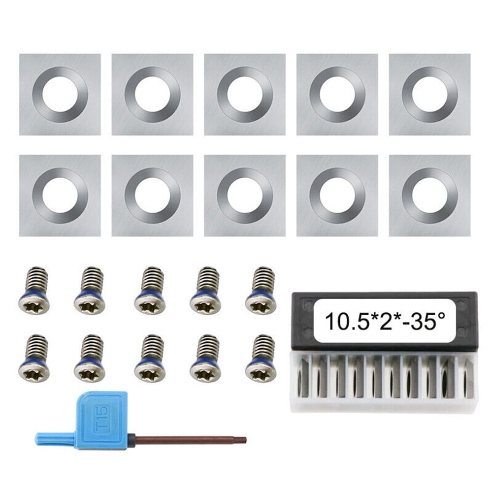 CAIJIEXI 10Pcs 10.5X10.5X2mm Square Carbide Insert Cutter for Spiral ...