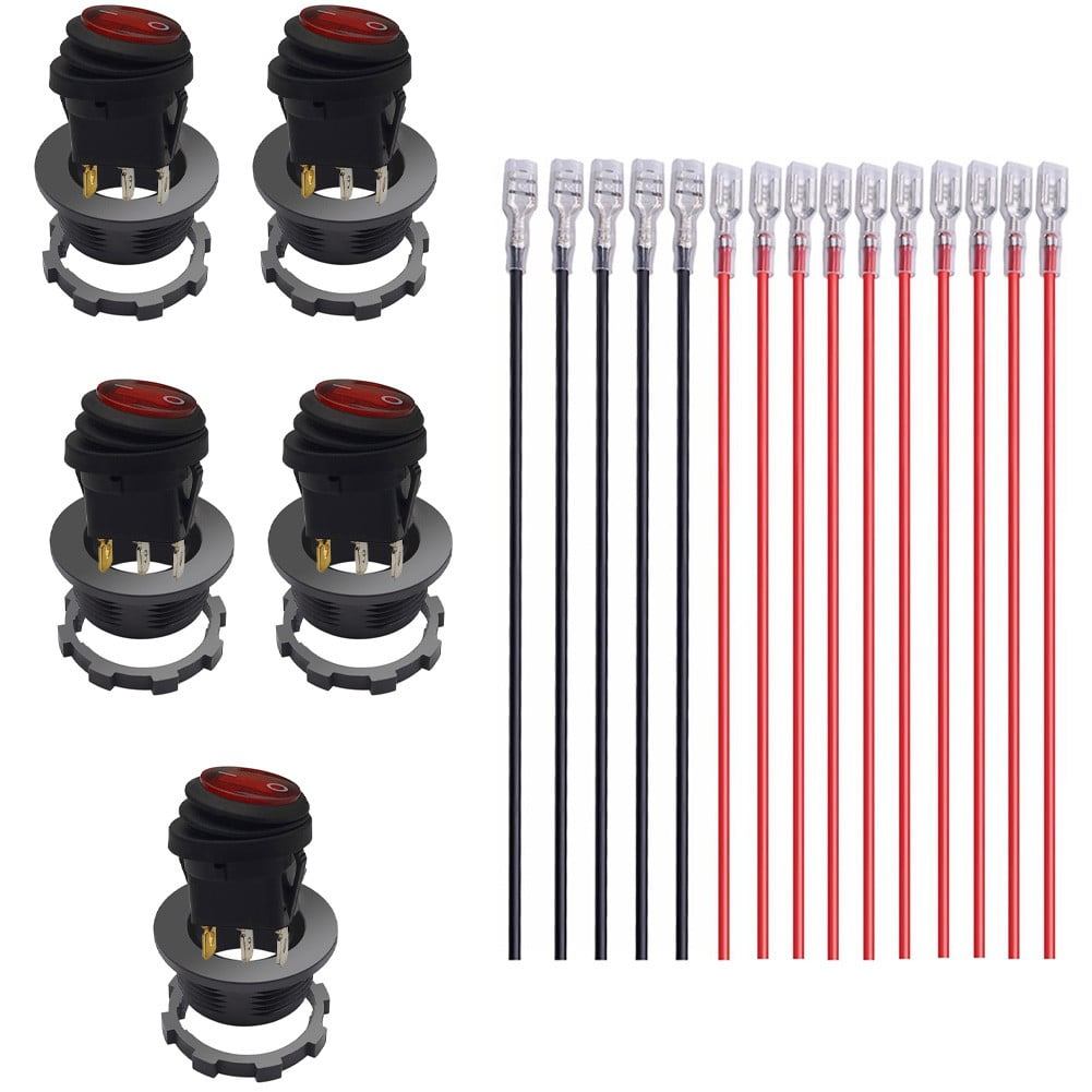 CAIJIEXI 12V Rocker Switch for Automotive Use Marine Switch 20A Rocker ...