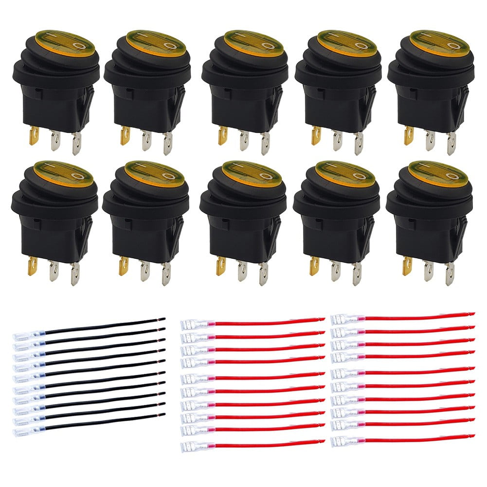 CAIJIEXI 12V Rocker Switch for Automotive Use Marine Switch 20A Rocker ...