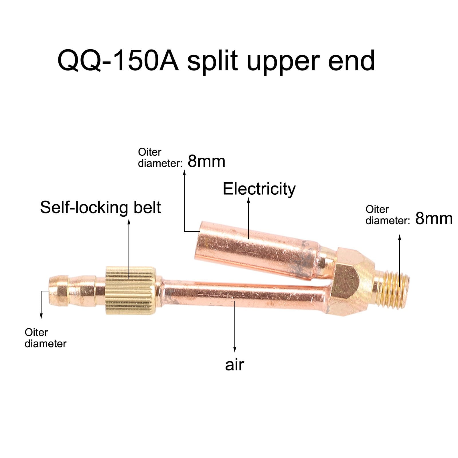 CAIJIEXI 1pc QQ-150 TIG Welding Torch Cable Connector Split All-in-Joint All Copper TIG Welding ...
