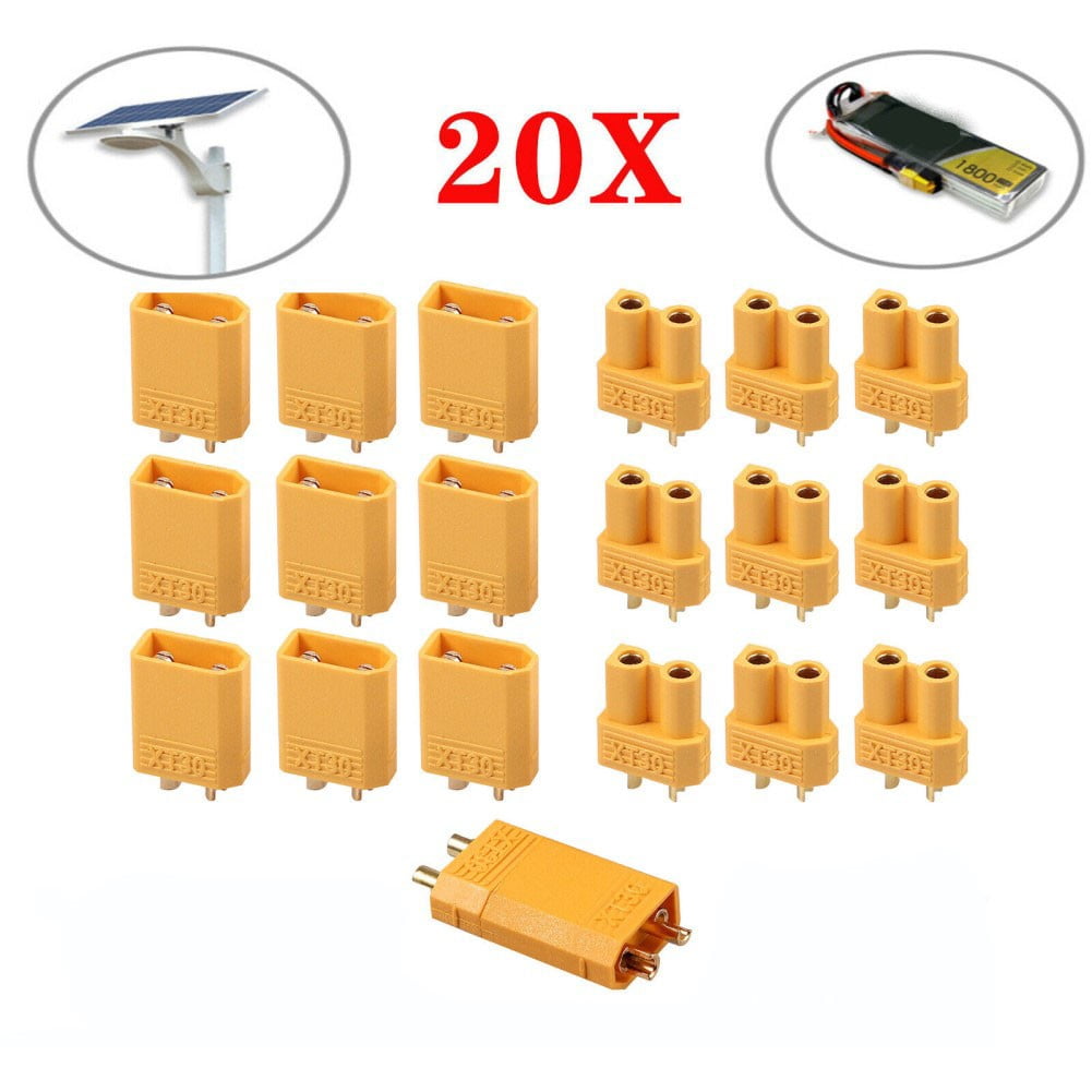 CAIJIEXI 20Pcs Xt30 Male Female Connectors for Diy Rc Chargers Socket ...