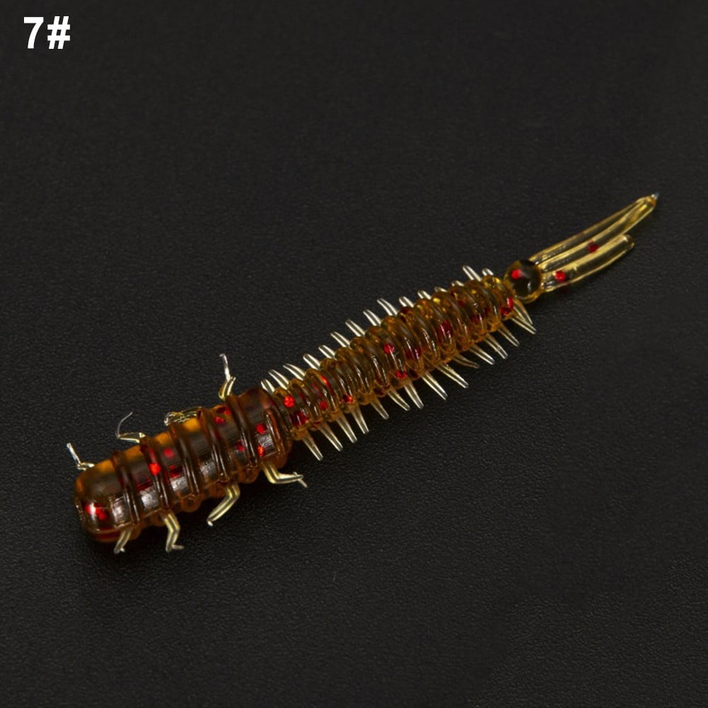 CAIJIEXI 20pcs 4.5cm Fishing Soft Lures Larva Worm Bait Three Tailed ...