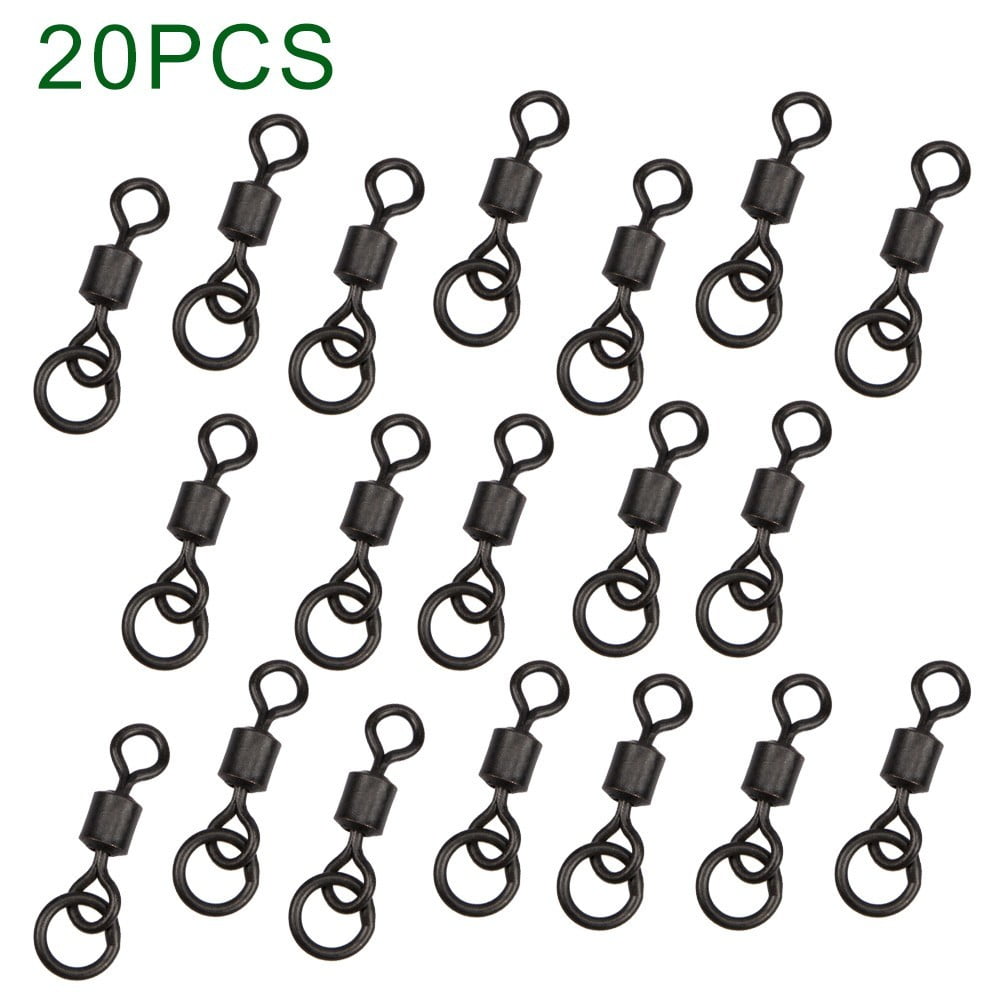 CAIJIEXI 20pcs Chod Swivel Size 8# Carp Fishing Flexi Ring Swivels Fishing Tools Alloy Copper ...