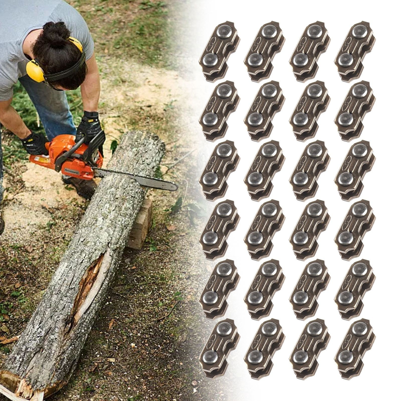 CAIJIEXI 24X 3/8'' Chainsaw Chain Link for Oregon Type Preset Straps ...