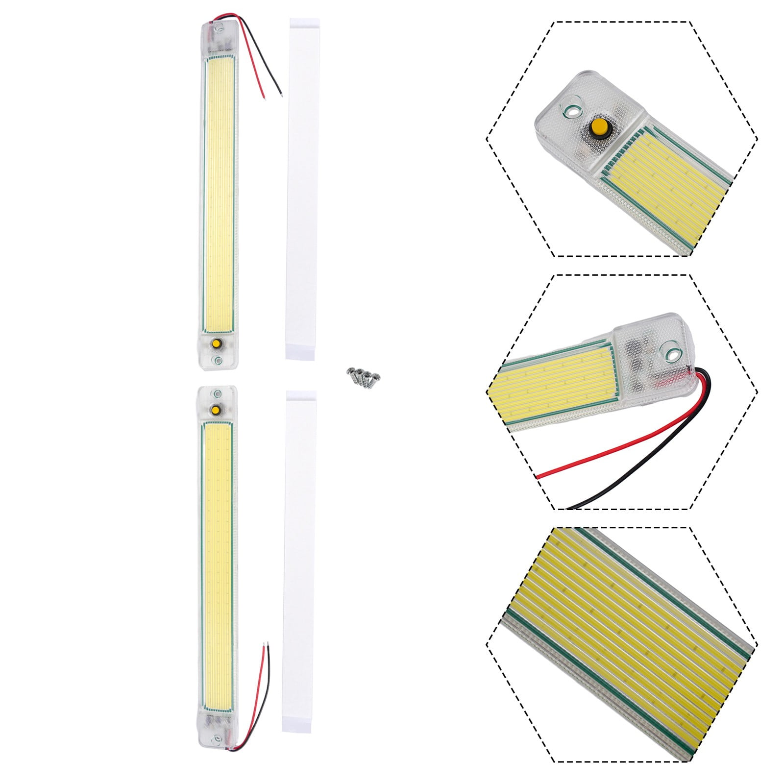 CAIJIEXI 2X Led Strip Lights Bar Car 12V 24V Caravan Boat Fishing ...