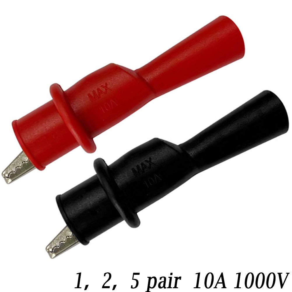 CAIJIEXI 2pair Insulation Alligator Clip with 2mm Socket Metal ...