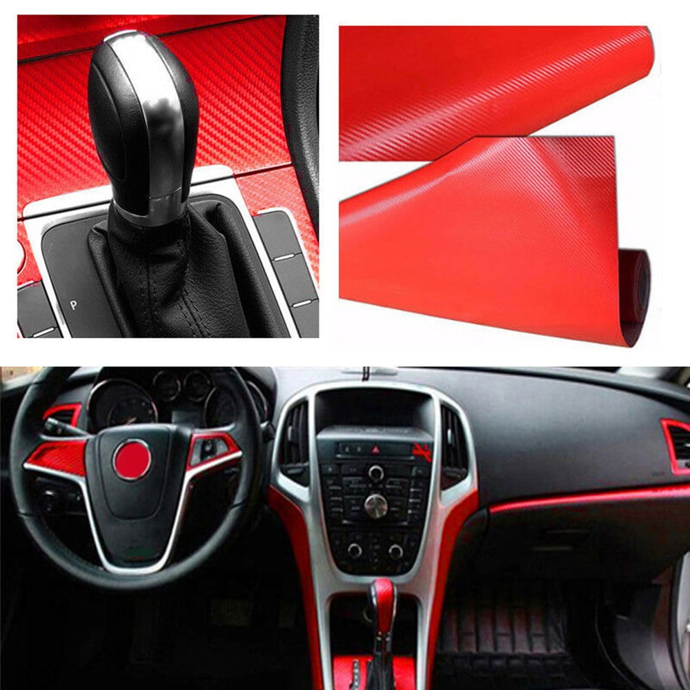 CAIJIEXI 3D Car/Tablet Red Interior Accessories Panel Carbon Fiber ...