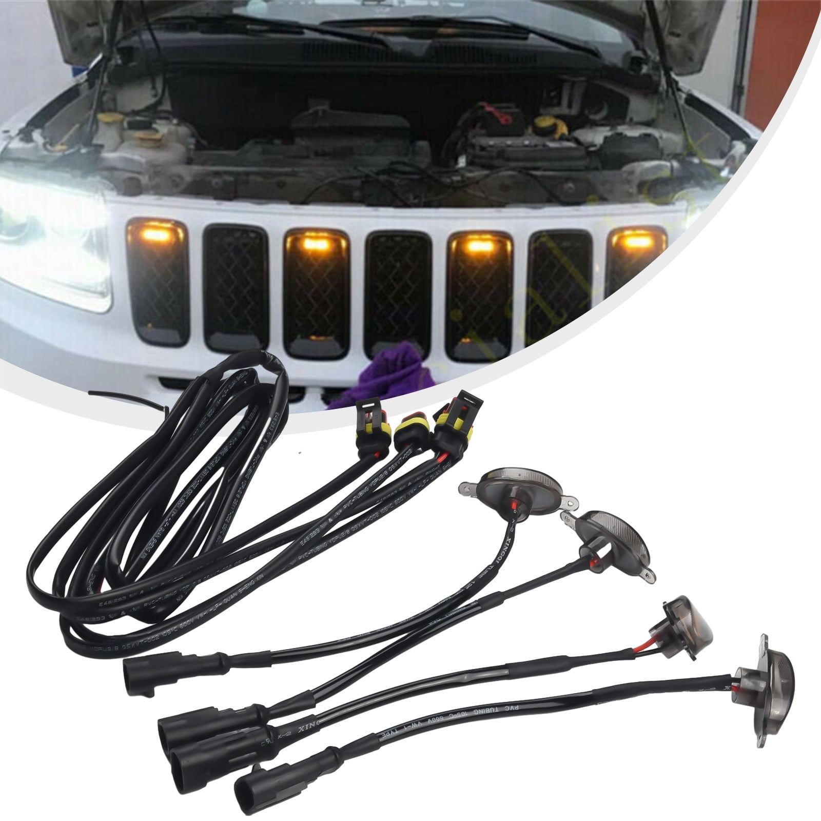 CAIJIEXI 4X Amber Led Running Lights Raptor Style Grill Car Lfor Grand ...