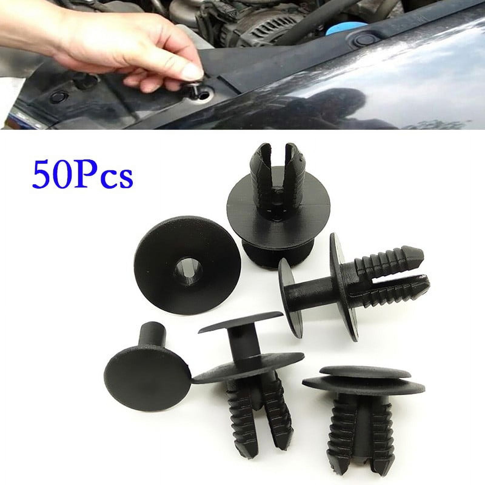 CAIJIEXI 50Pcs 9mm Car Fastener Bumper Fender Push Type Fix Auto ...
