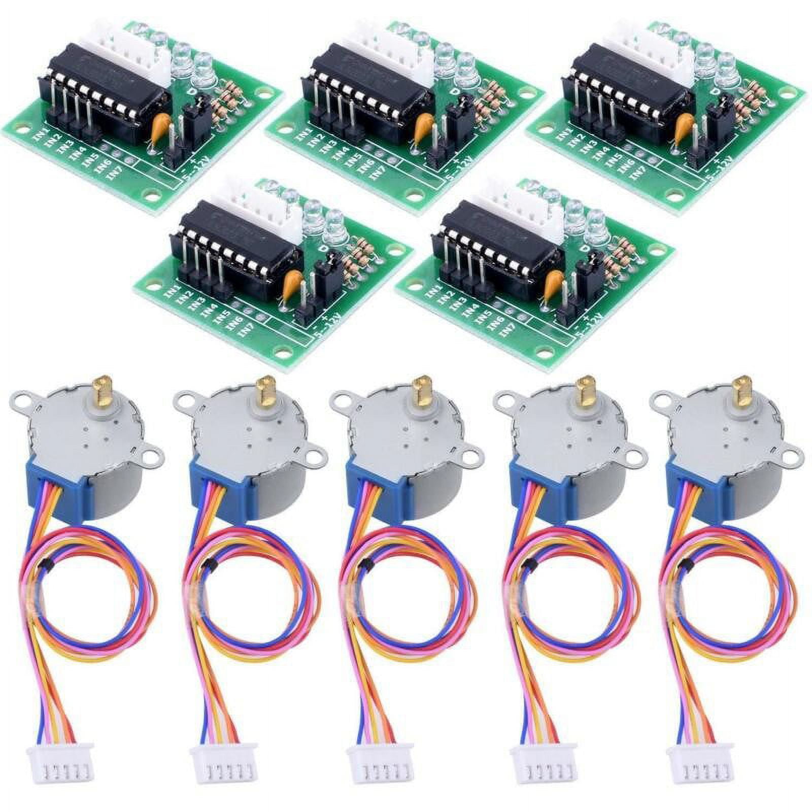 CAIJIEXI 5V 4-Phase Geared Stepper Motor W/ ULN2003 Driver Board 28BYJ ...