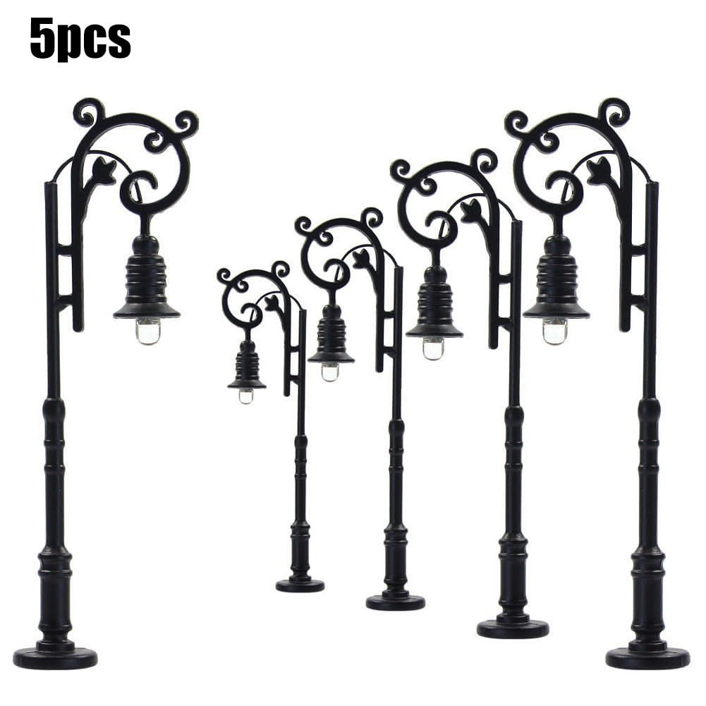 CAIJIEXI 5X Ho-Scale Model Train Lamps Railroad Lamp Posts 3V Street ...