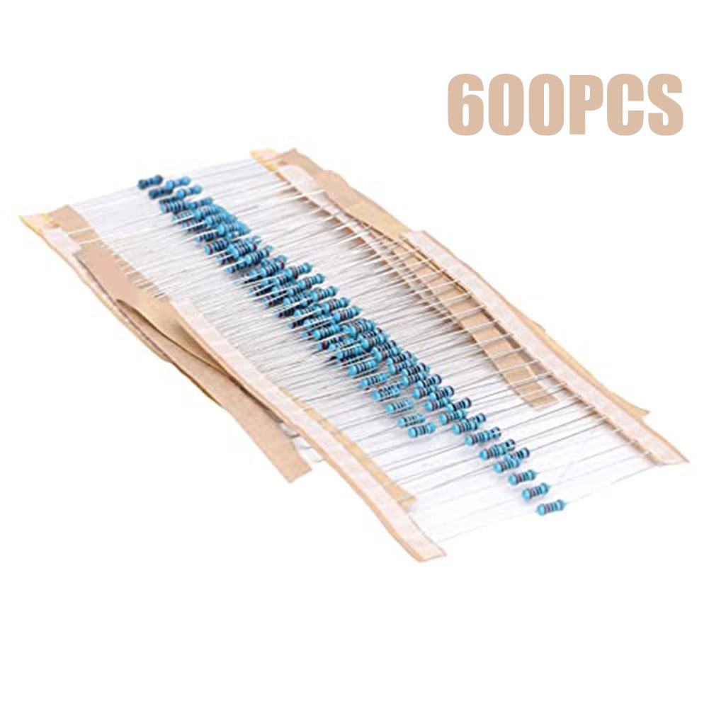 CAIJIEXI 600Pcs 30 Type 1/4W Five Color Ring Metal Film Resistor with 1 ...