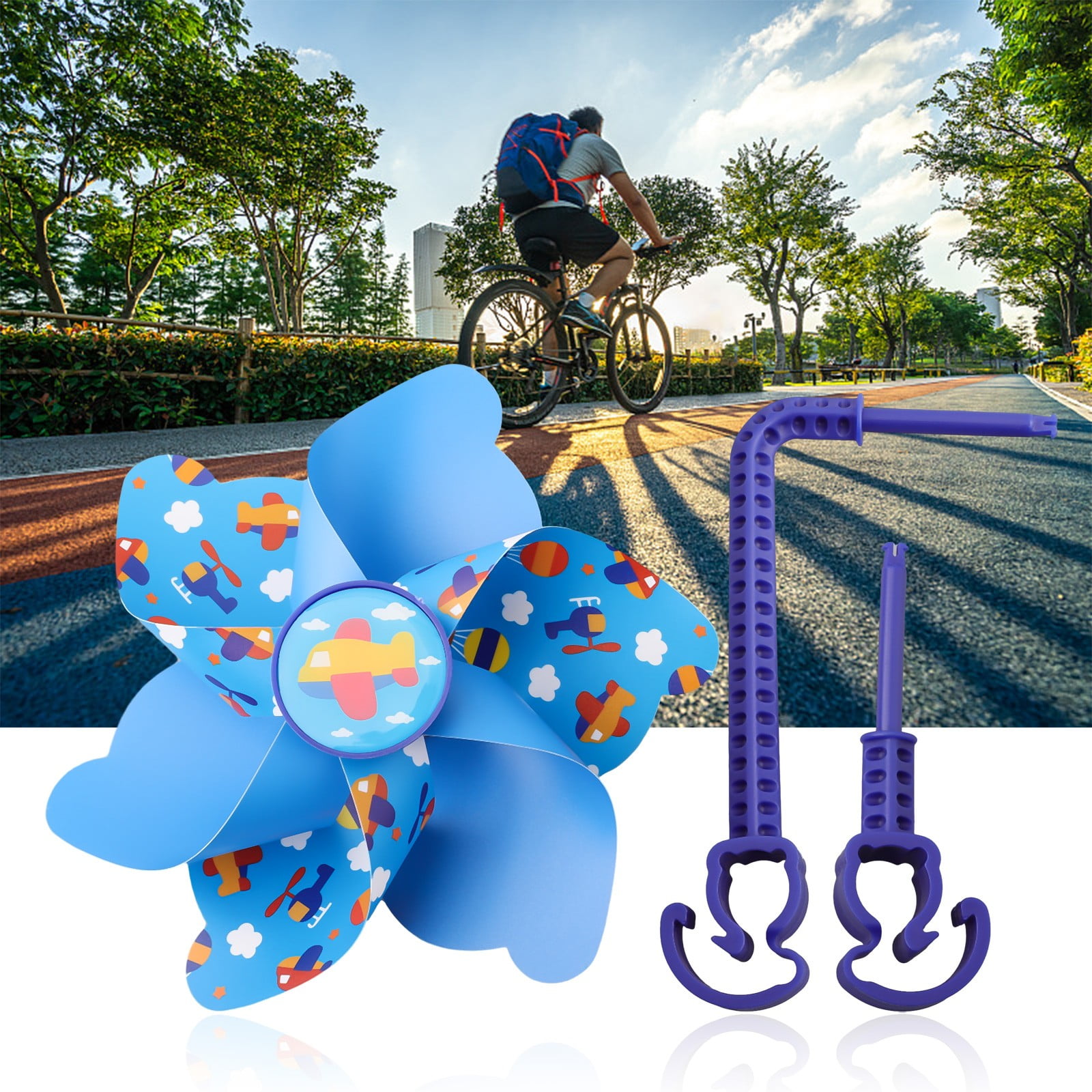 CAIJIEXI Bike Handlebar Flower Pinwheel Windmill Decorations for Kids ...